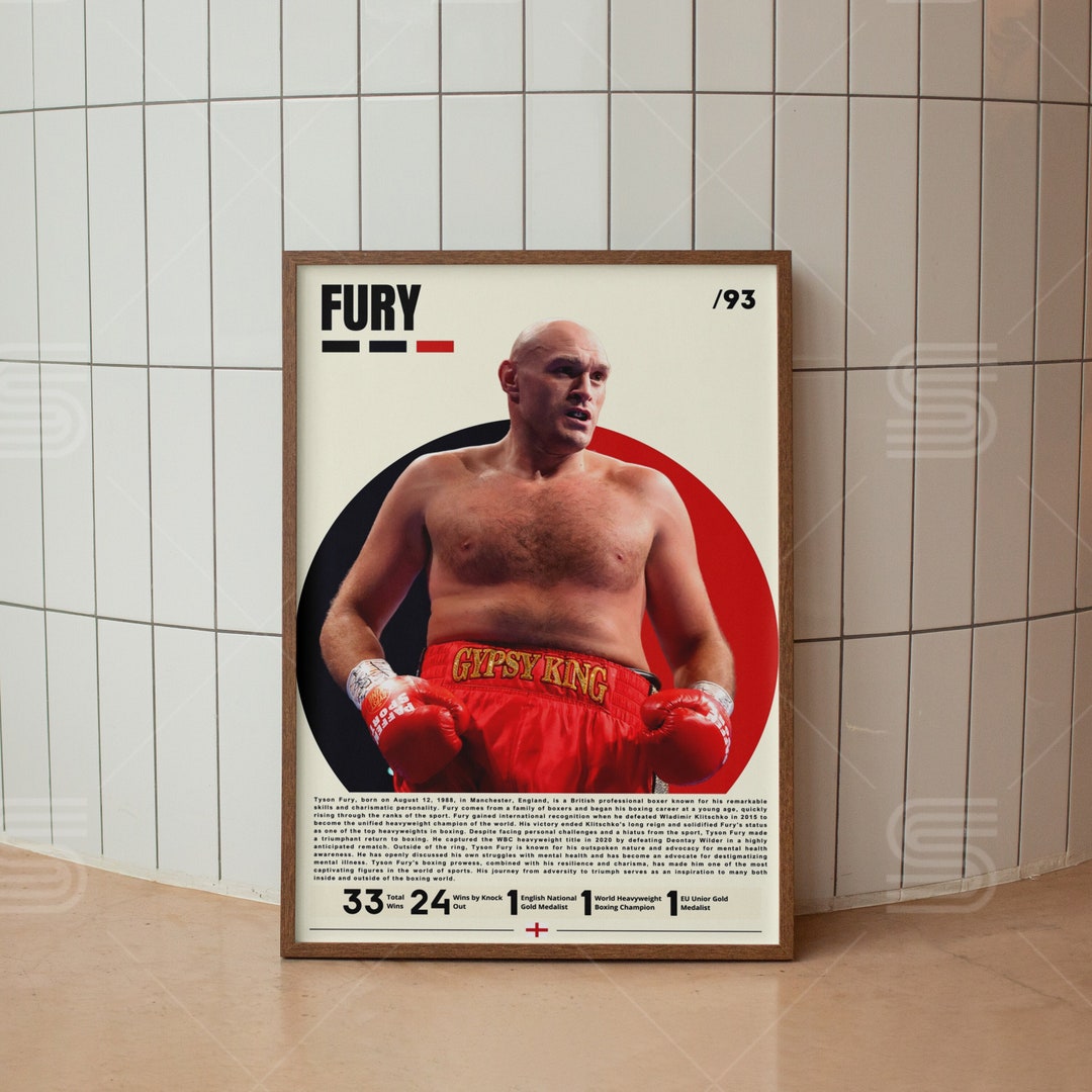 Tyson Fury Poster, Boxing Poster, Gym Wall Art, Sports Poster, Gym ...