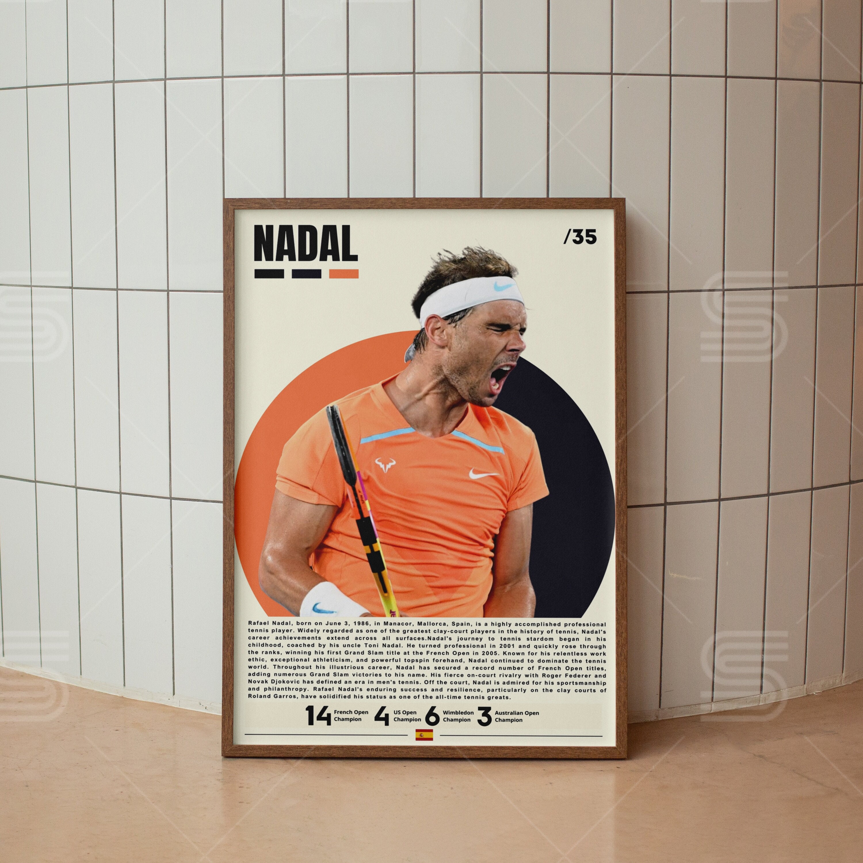 Rafael Nadal Poster, Tennis Player Poster, Tennis Gifts, Sports Poster ...