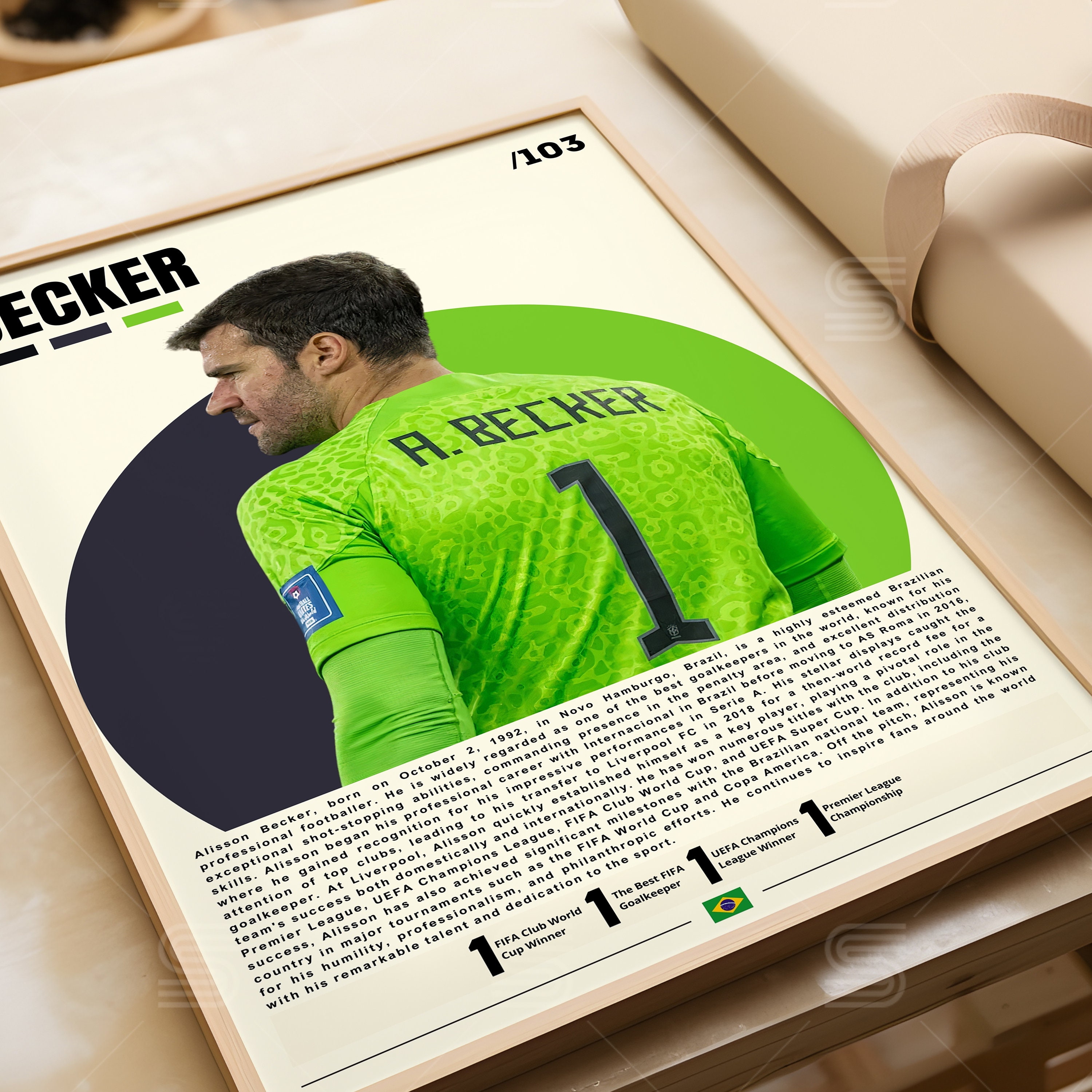 Allison Becker Poster, Goalkeeper Print, Sports Gifts, Brazil Poster ...