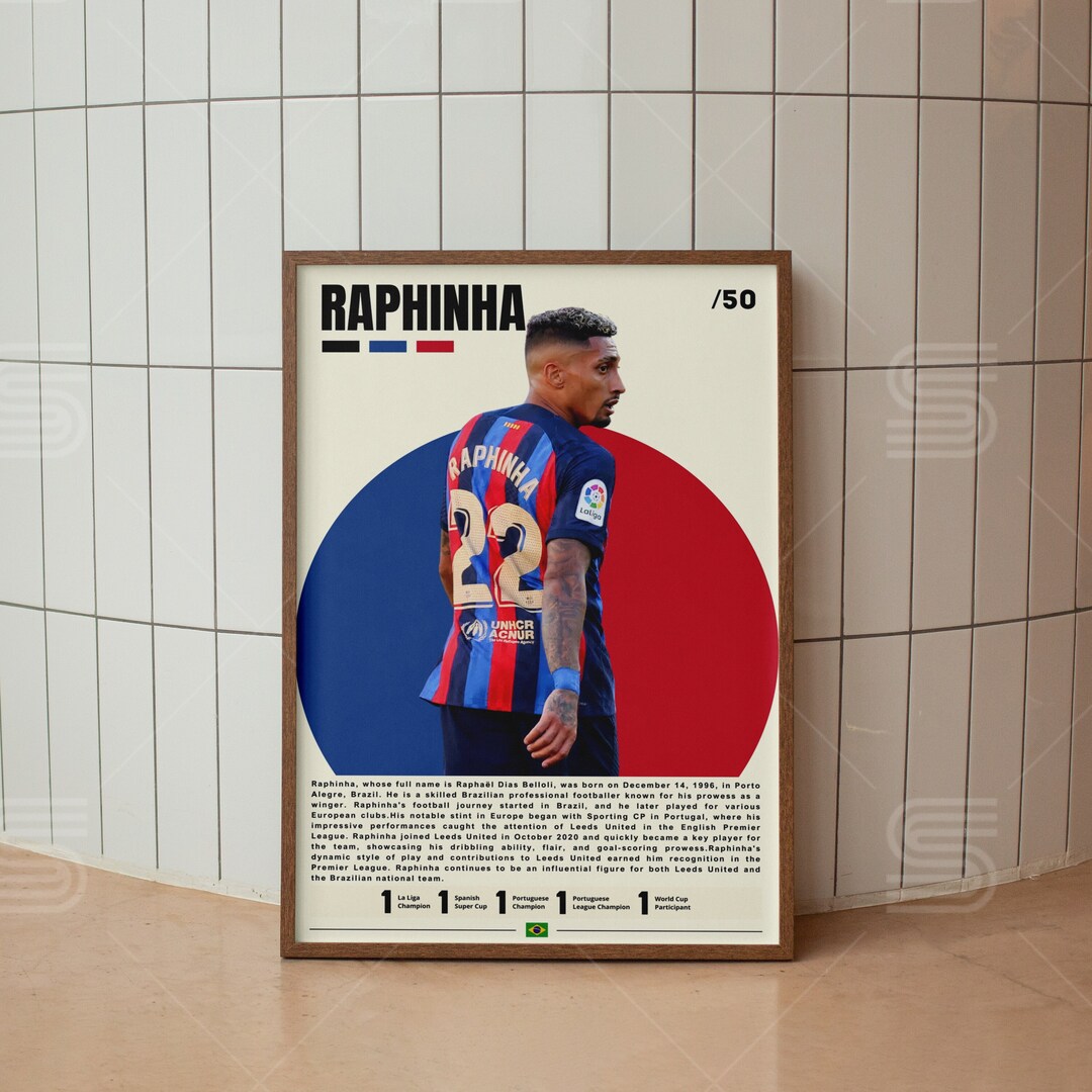 Raphinha Poster, Soccer Player Poster, Sports Gifts, Sports Poster ...