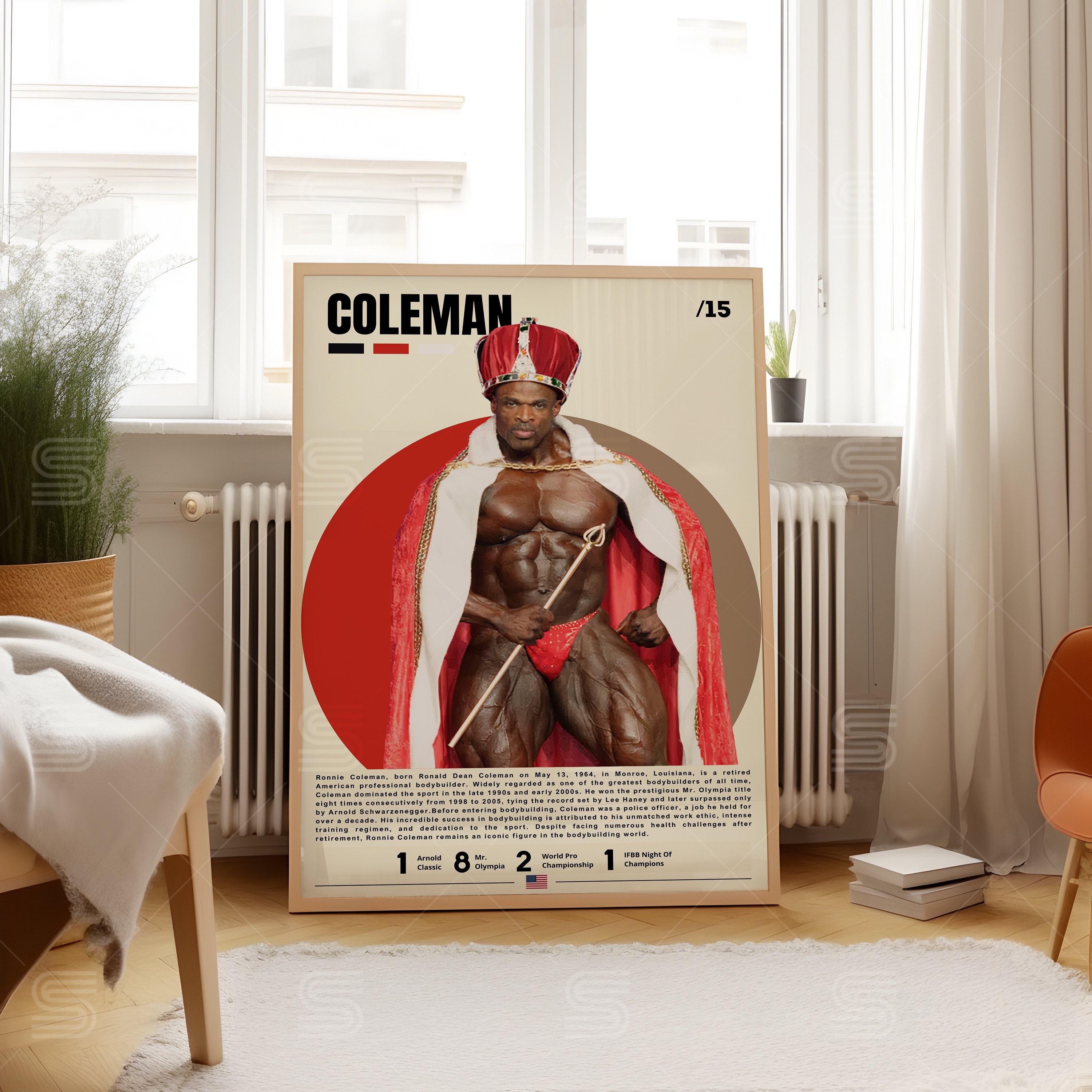 Ronnie Coleman Poster, Bodybuilding Poster, Gym Wall Art, Sports Poster ...