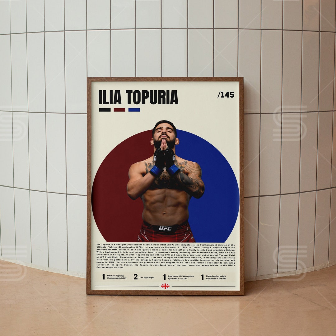 Ilia Topuria Poster, MMA Poster, Gym Wall Art, Sports Poster, Gym Decor ...