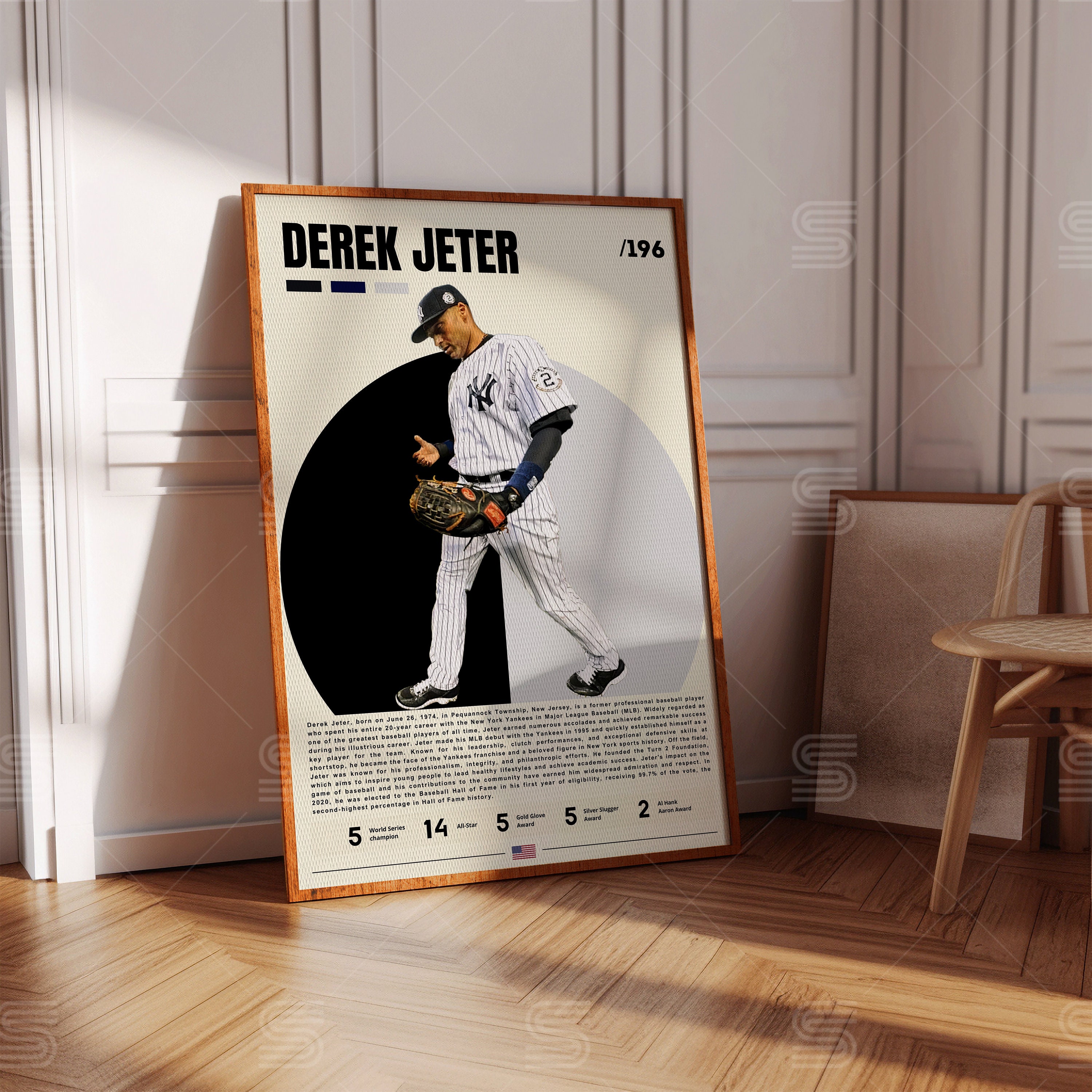 Derek Jeter Poster, Baseball Digital Posters, Baseball Legend Prints ...