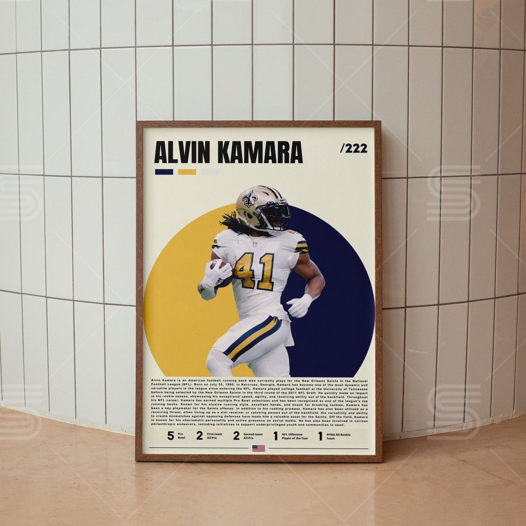Alvin Kamara Poster, NFL Poster, Sports Poster, Football Poster, NFL ...