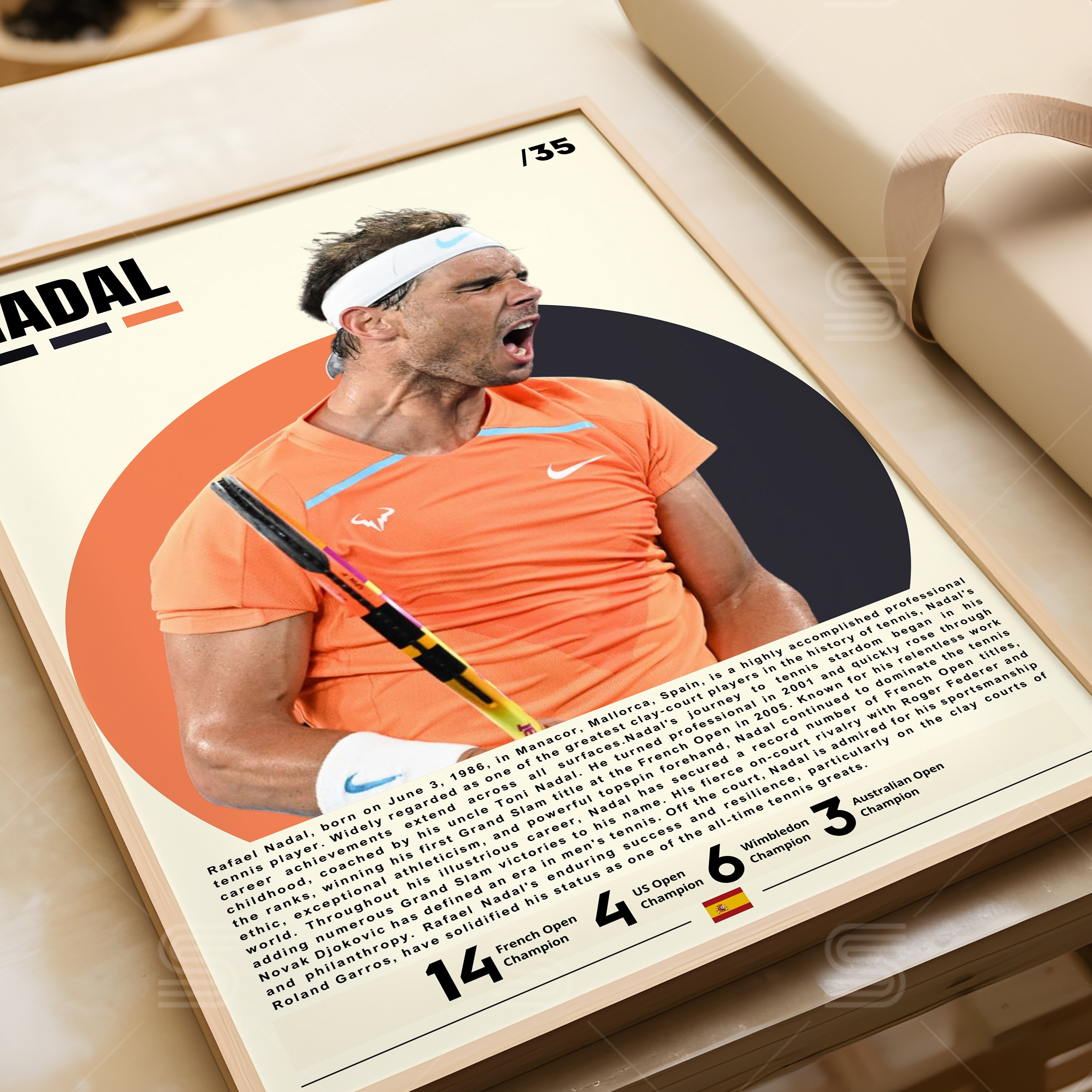 Rafael Nadal Poster, Tennis Player Poster, Tennis Gifts, Sports Poster ...