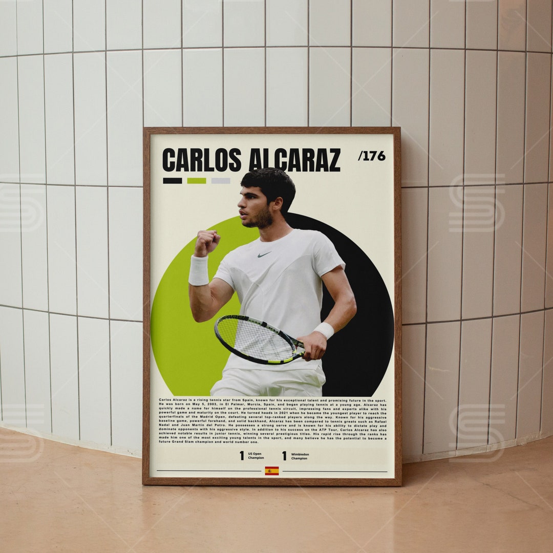 Carlos Alcaraz Poster, Tennis Player Poster, Tennis Gifts, Sports ...