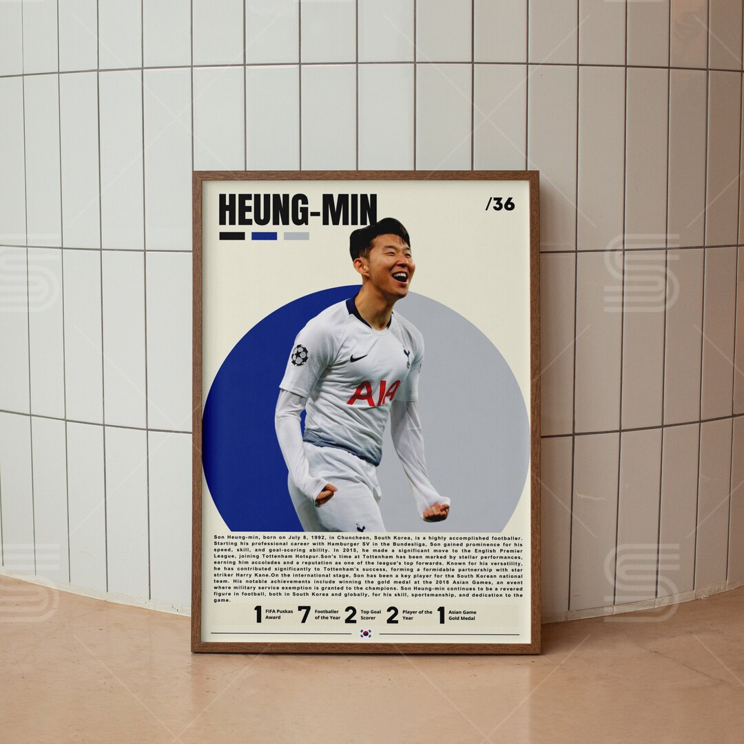 Son Heung-min Poster, Soccer Player Poster, England Soccer Gifts ...