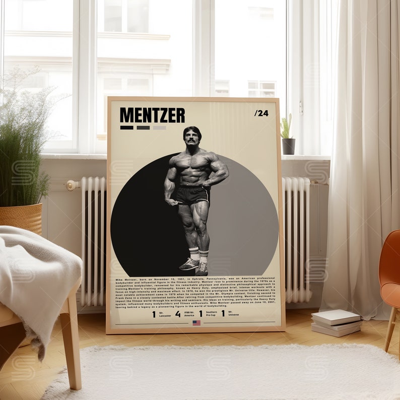 Mike Mentzer Poster, Bodybuilding Poster, Gym Wall Art, Sports Poster, Gym Decor, Sports Bedroom ...