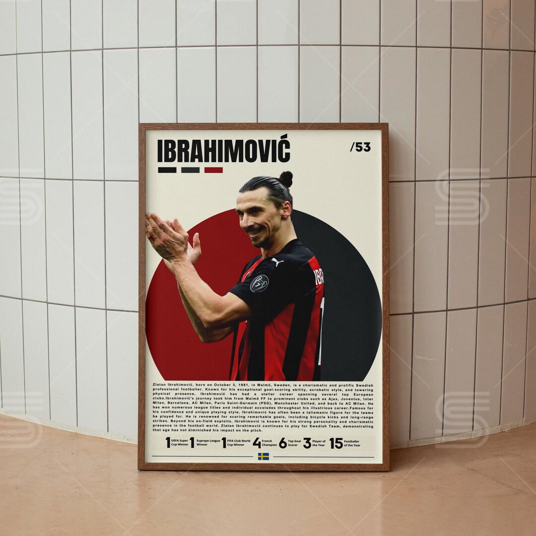 Zlatan Ibrahimovic Poster, Soccer Player Poster, Sports Gifts, Sports ...