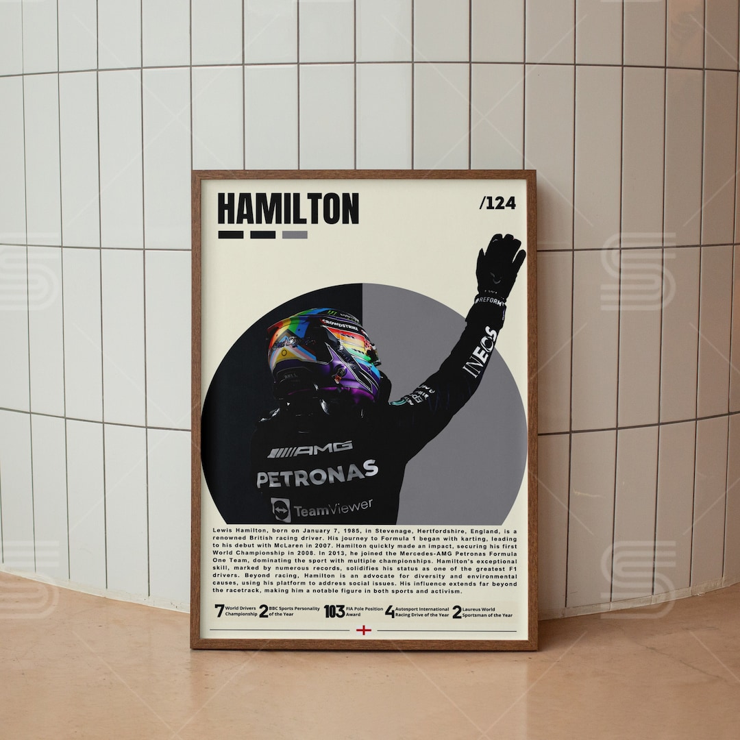 Lewis Hamilton Poster, Formula One Poster, F1 Racing Poster ...
