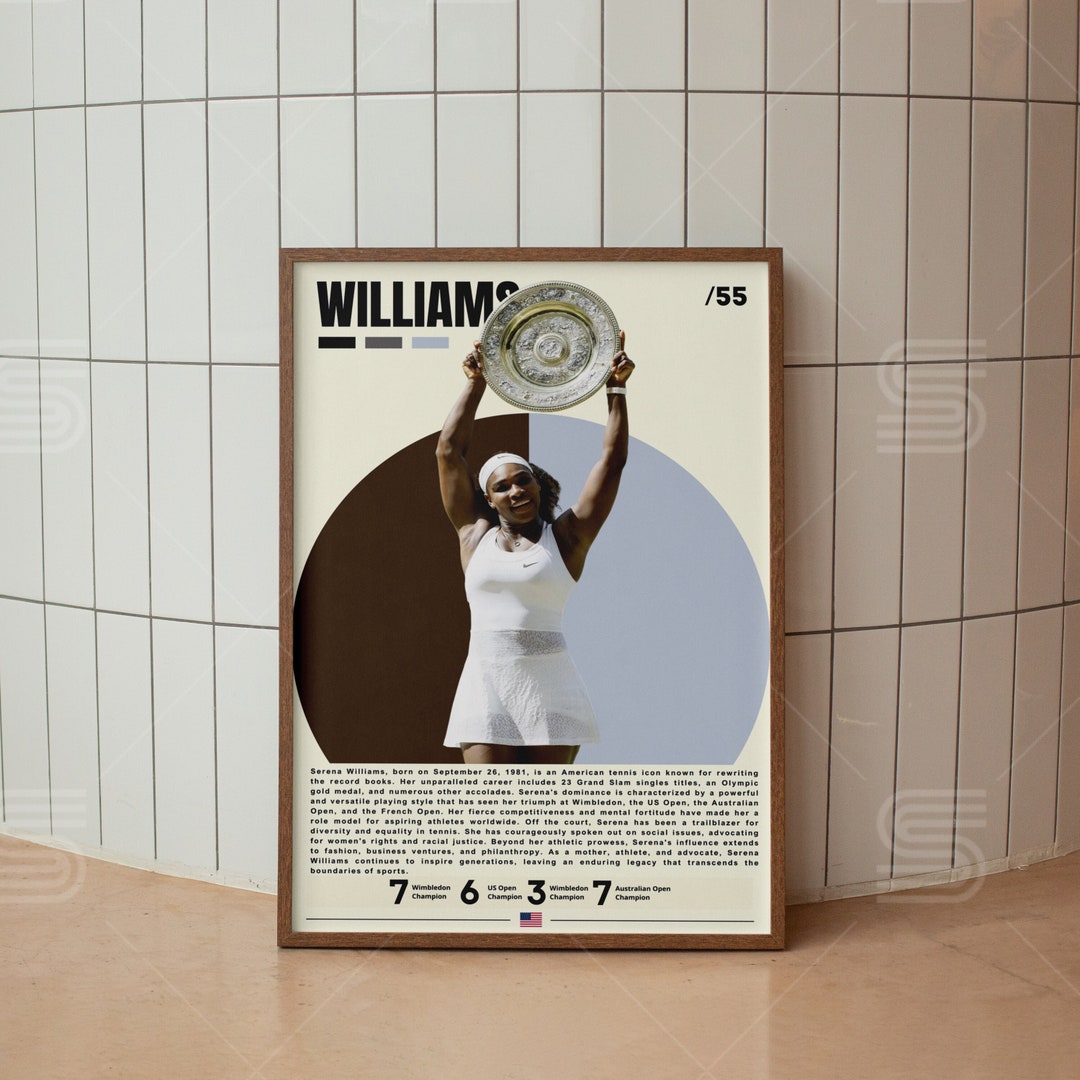 Serena Williams Poster, Tennis Player Poster, Tennis Gifts, Sports ...