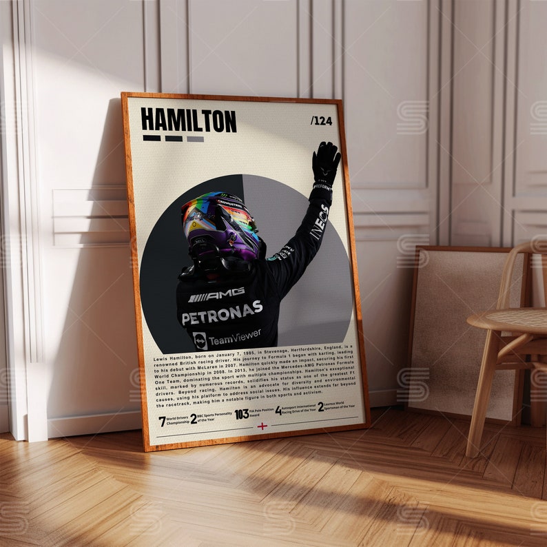 Lewis Hamilton Poster, Formula One Poster, F1 Racing Poster ...