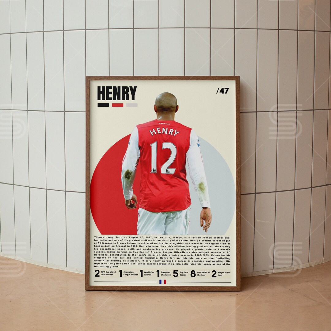 Thierry Henry Poster, Soccer Player Poster, Sports Gifts, Sports Poster ...