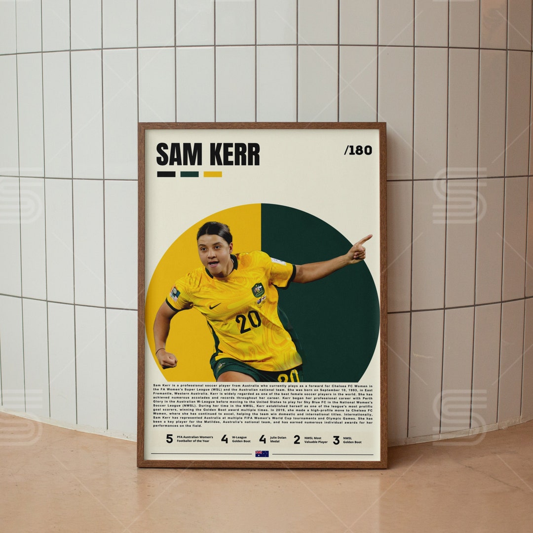 Sam Kerr Poster, Soccer Player Poster, Soccer Gifts, Sports Poster ...
