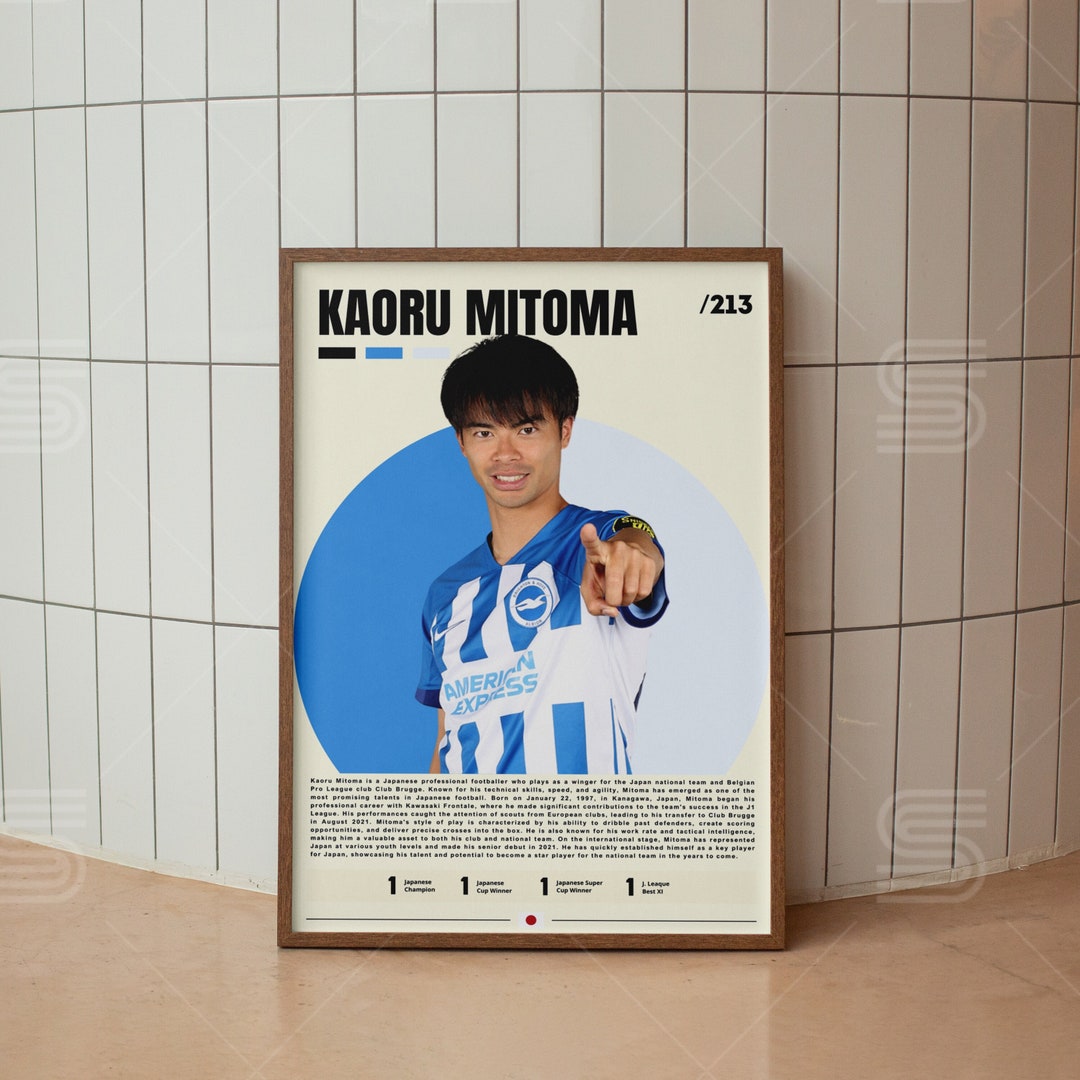 Kaoru Mitoma Poster, Soccer Player Poster, England Soccer Gifts, Sports ...
