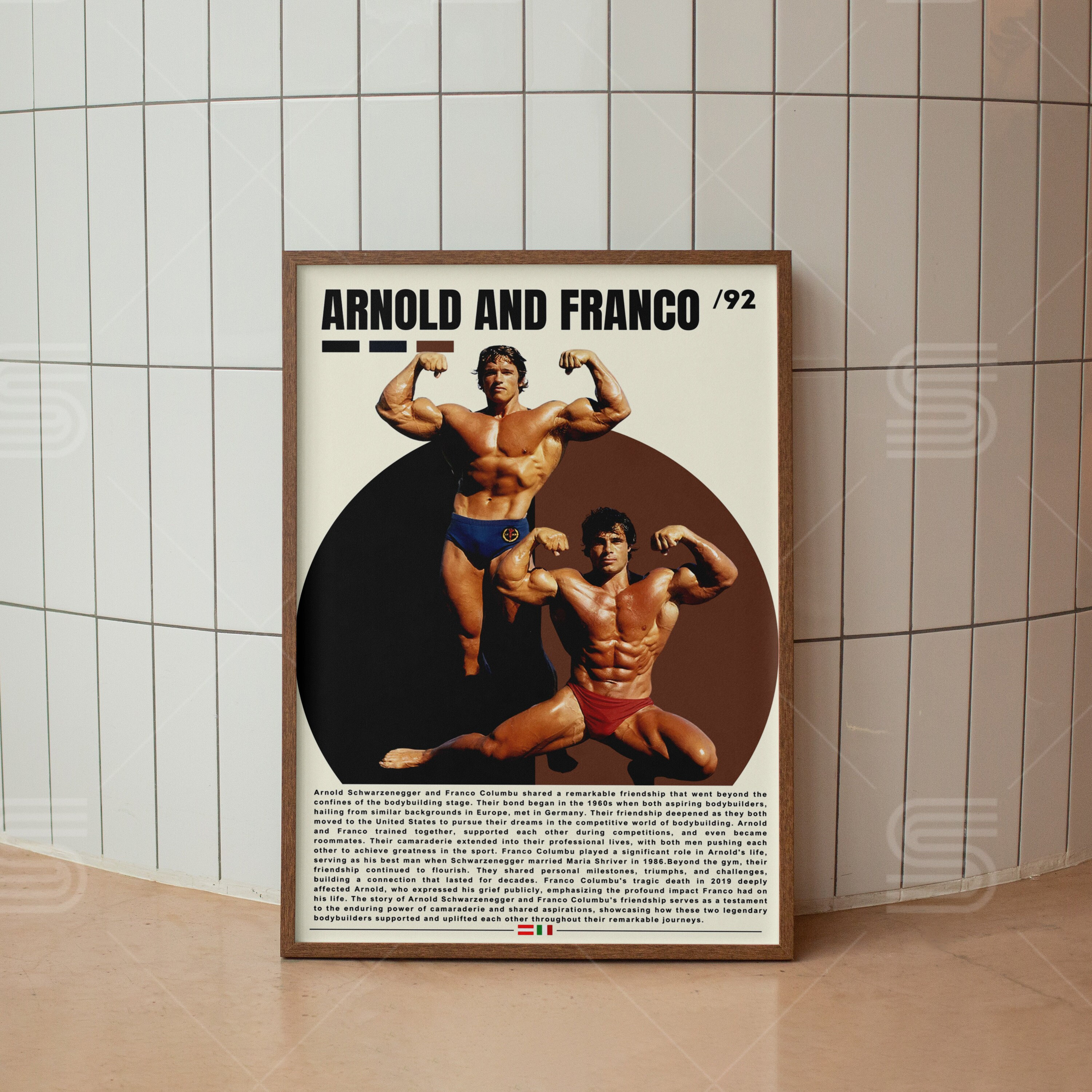 Arnold Schwarzenegger and Franco Columbu Poster, Bodybuilding Poster ...