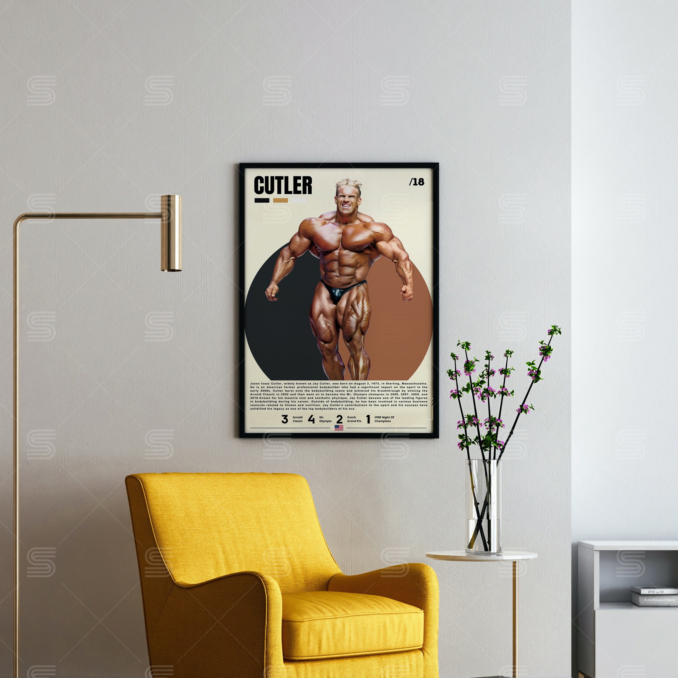 Jay Cutler Poster, Bodybuilding Poster, Gym Wall Art, Sports Poster ...