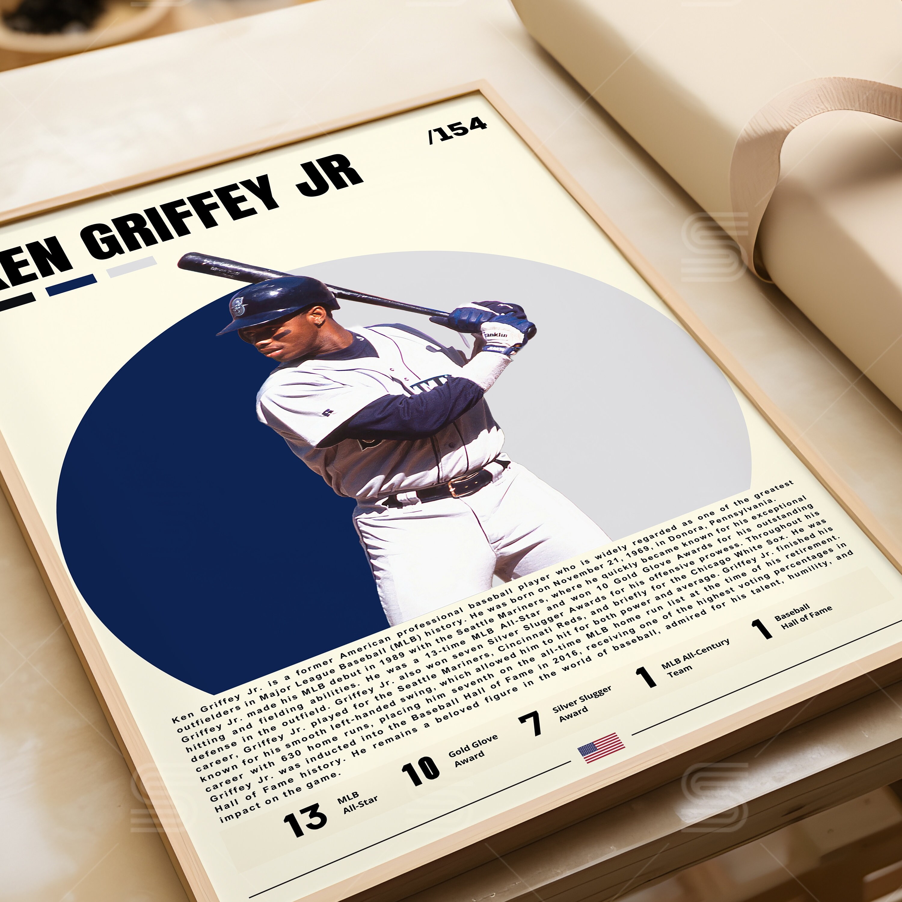 Ken Griffey Jr Poster, Baseball Digital Posters, Baseball Prints ...