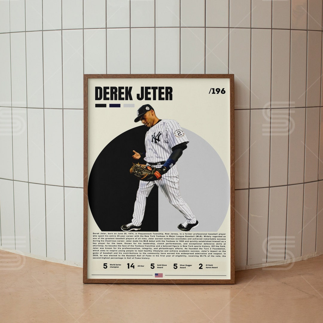 Derek Jeter Poster, Baseball Digital Posters, Baseball Legend Prints ...