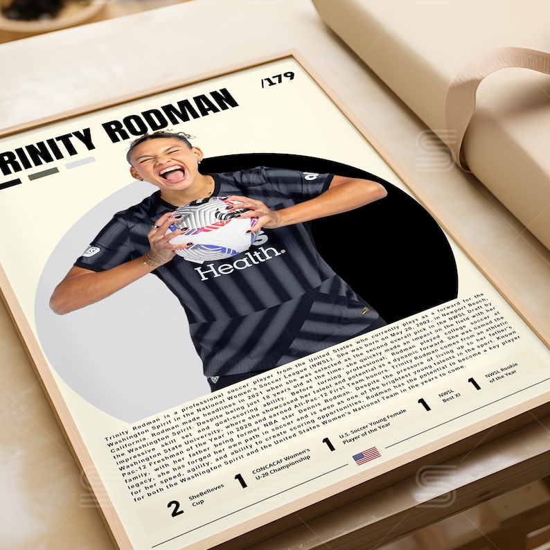 Trinity Rodman Poster, Soccer Player Poster, Soccer Gifts, Sports ...