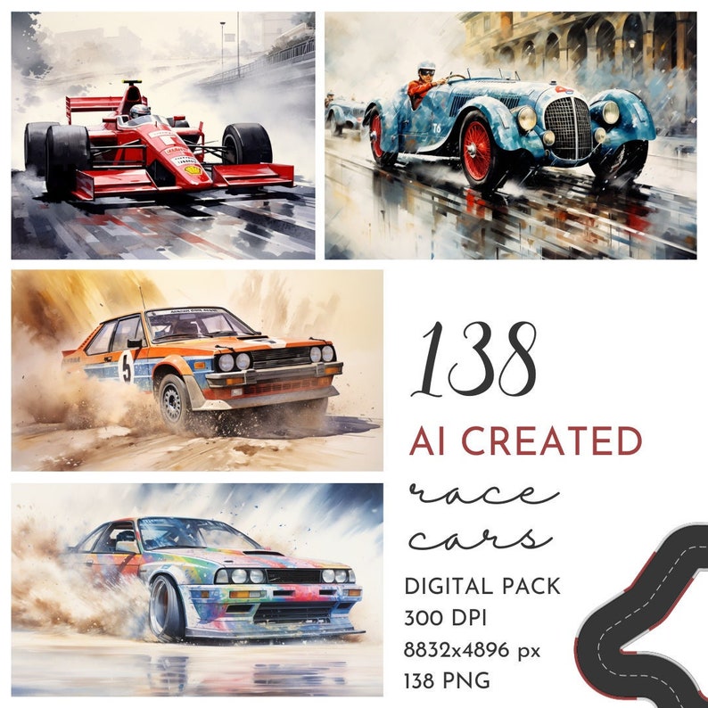 138 Race Cars Clipart Digital High Quality PNG Bundle - Etsy