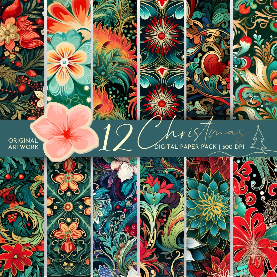 Deluxe Seamless Digital 1920's Festive Wrap Pack - Etsy