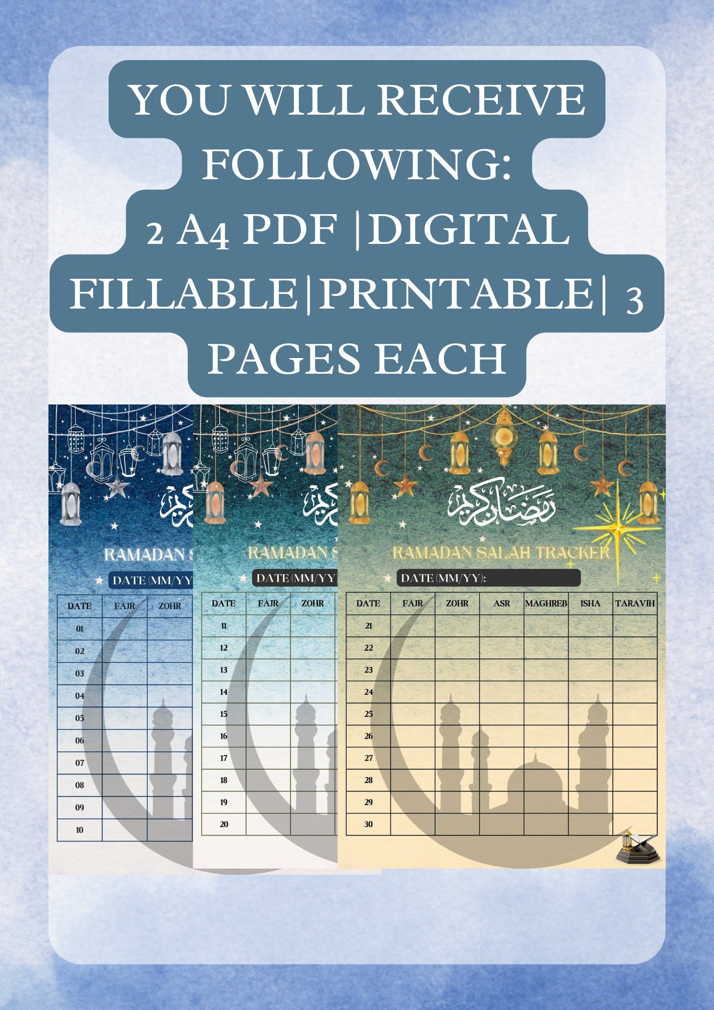 Islamic Salah Tracker Muslim Prayer Tracker Ramadan Edition 2024 A4 ...