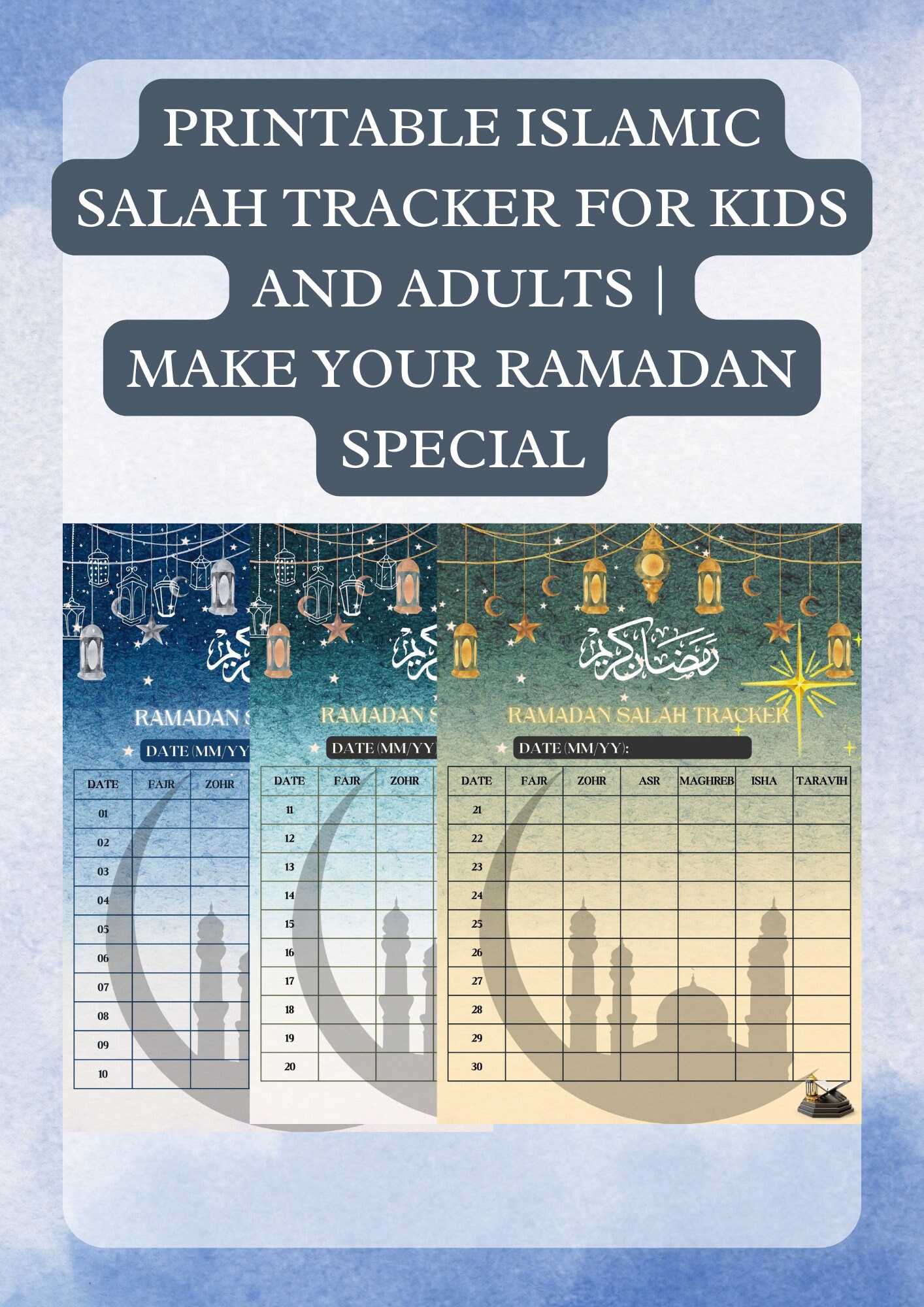 Islamic Salah Tracker Muslim Prayer Tracker Ramadan Edition 2024 A4 ...