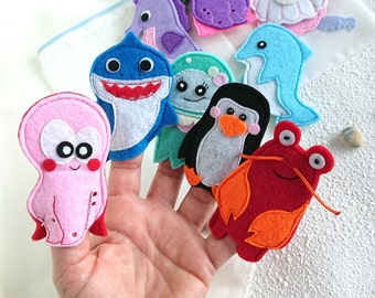 Sea Creature Felt Finger Puppets - Etsy