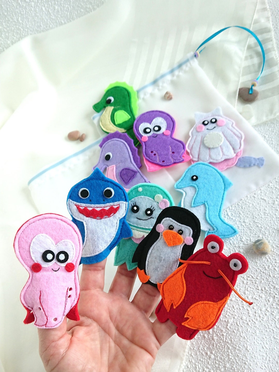Ocean Animals Finger Puppets Set Sea Creature Puppet Theater Toy Unique ...