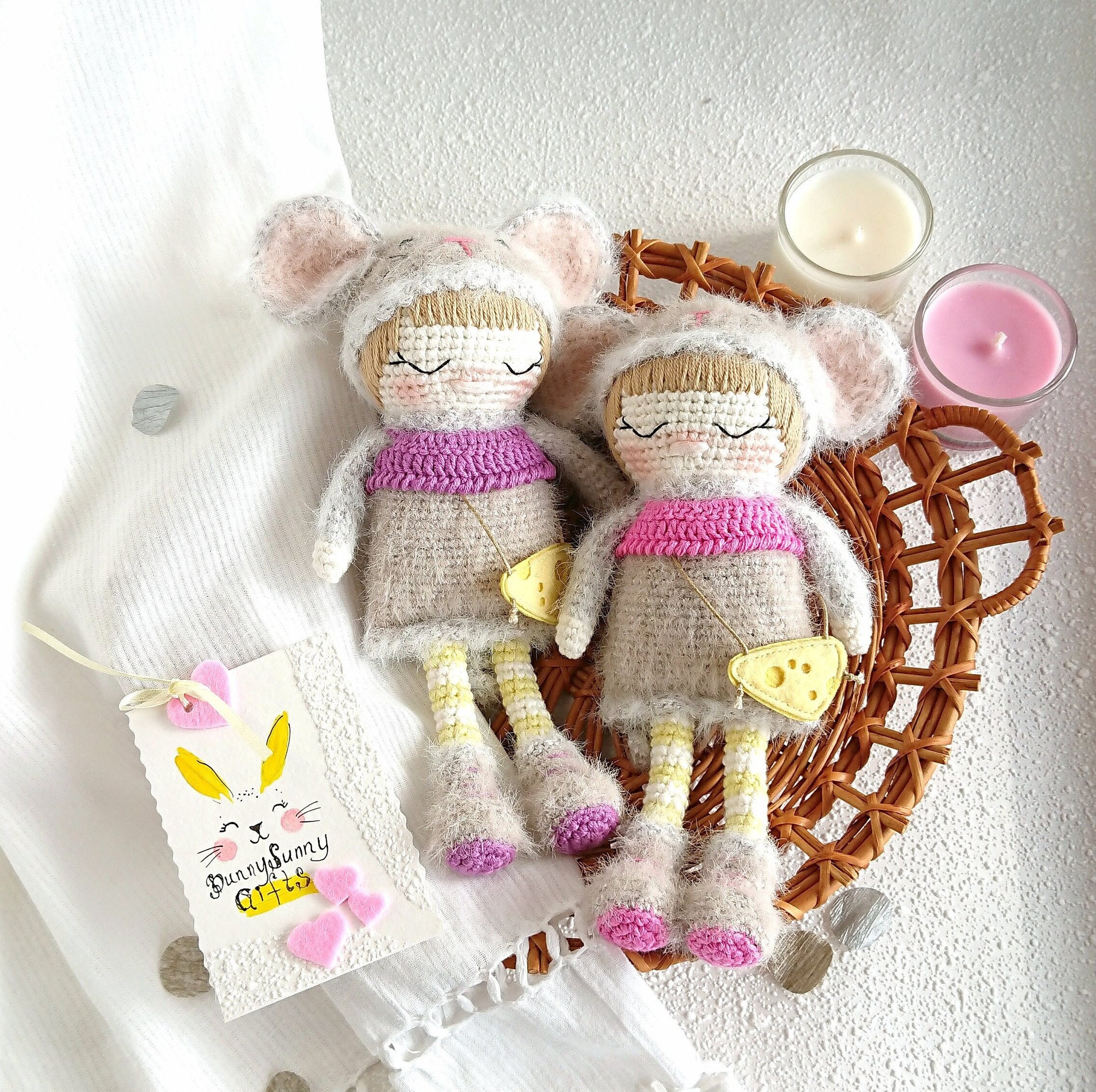 Handmade Mouse Doll, Crochet Stuffed Animals, Mouse Amigurumi, Cute ...