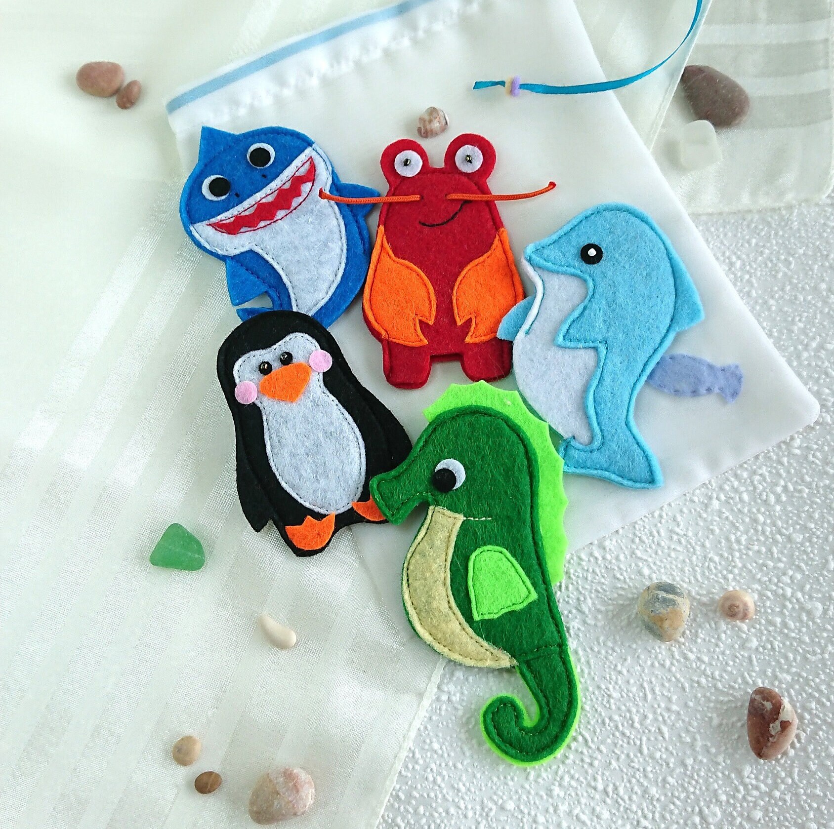 Ocean Animals Finger Puppets Set Sea Creature Puppet Theater Toy Unique ...