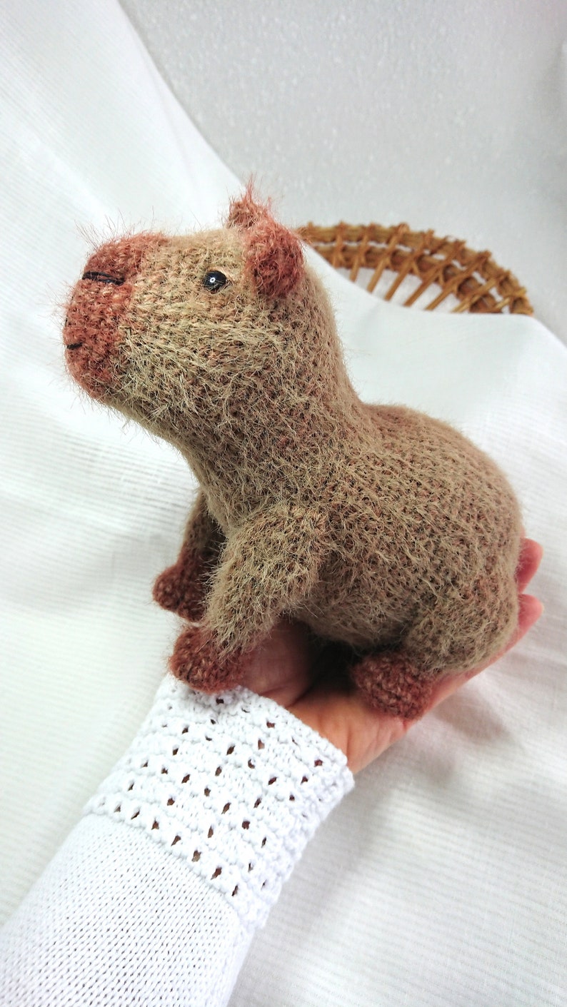 Adorable Capybara Plush Toy Handmade Crochet Animal Amigurumi Guinea ...