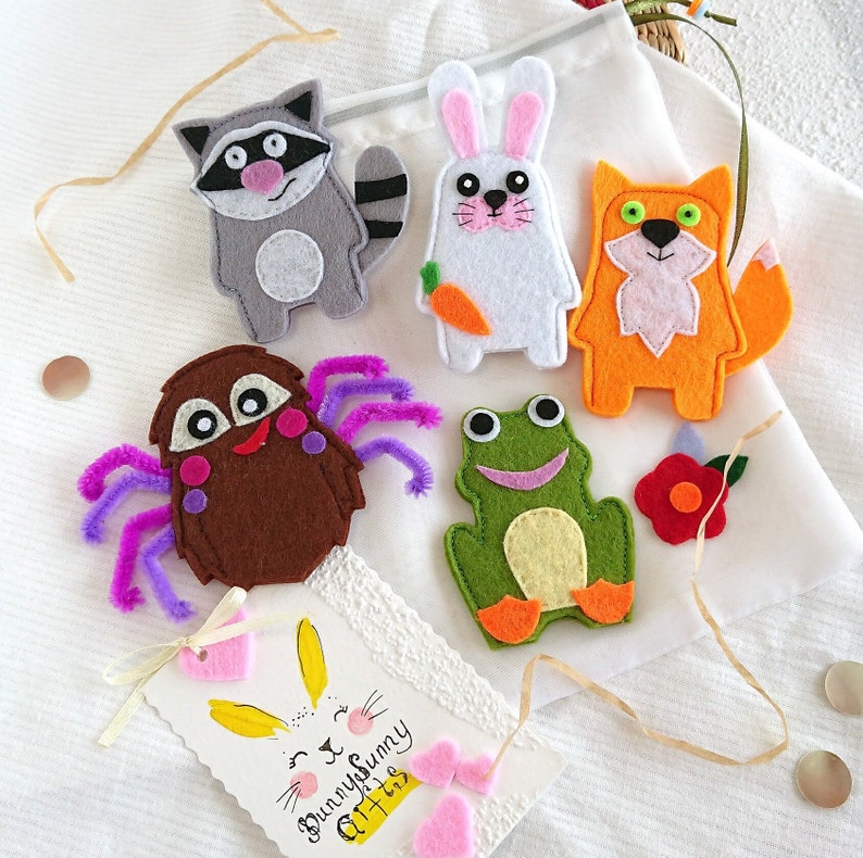Finger Puppets Woodland Animals, Set 5 Puppets, Forest Puppet Toys ...