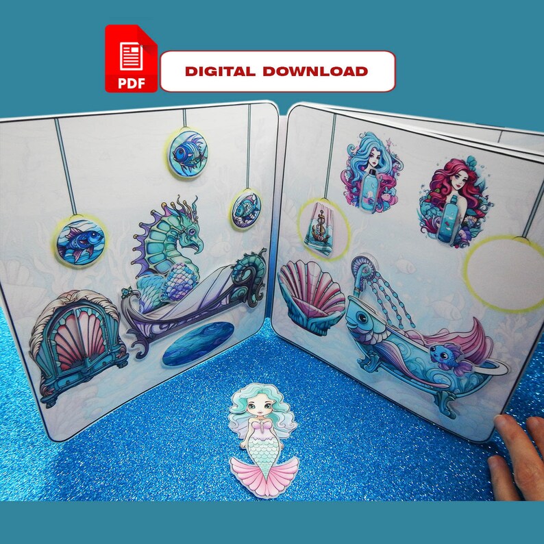 Printable Paper Doll. Little Mermaid. Busy Book Activity. Quiet Book ...