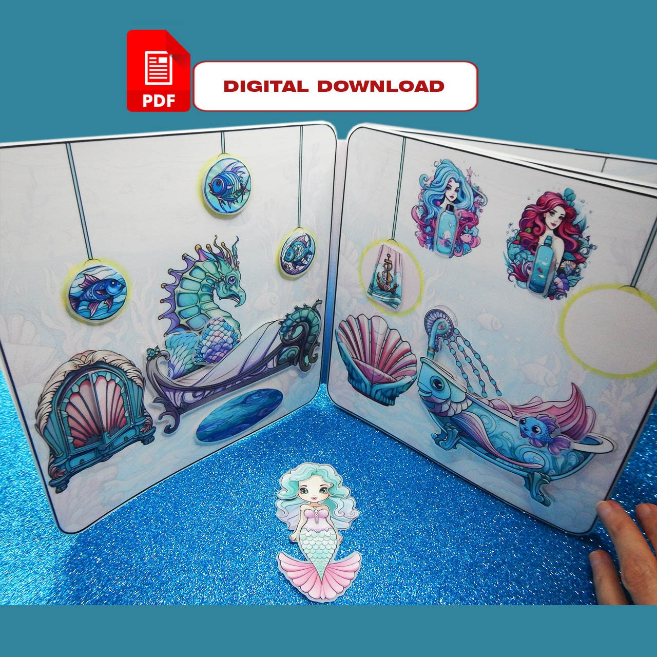 Printable Paper Doll. Little Mermaid. Busy Book Activity. Quiet Book ...