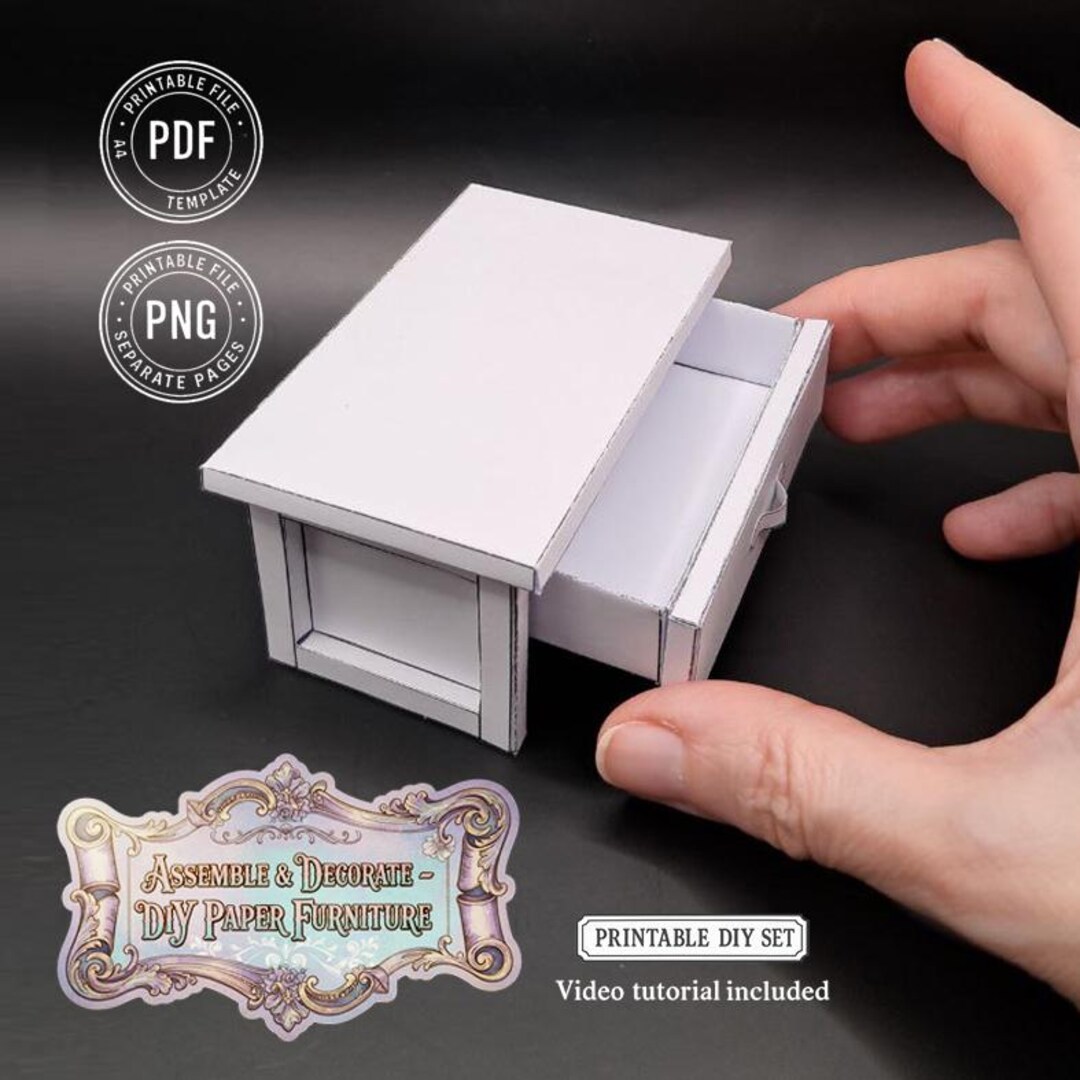 DIY Paper Coffee Table Template Printable 1:12 for Assembly Painting ...