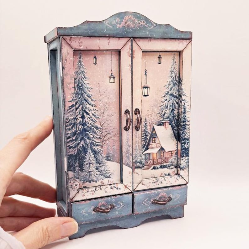 3D Paper Winter Wardrobe | DIY Miniature Furniture Template | Vintage ...