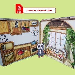 Printable Paper Panda Quiet Book: Rooms, Outfits & Garage (digital ...
