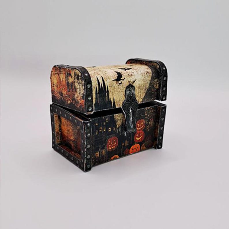 Halloween Dollhouse Miniature Chest Template | Paper Furniture - PDF ...
