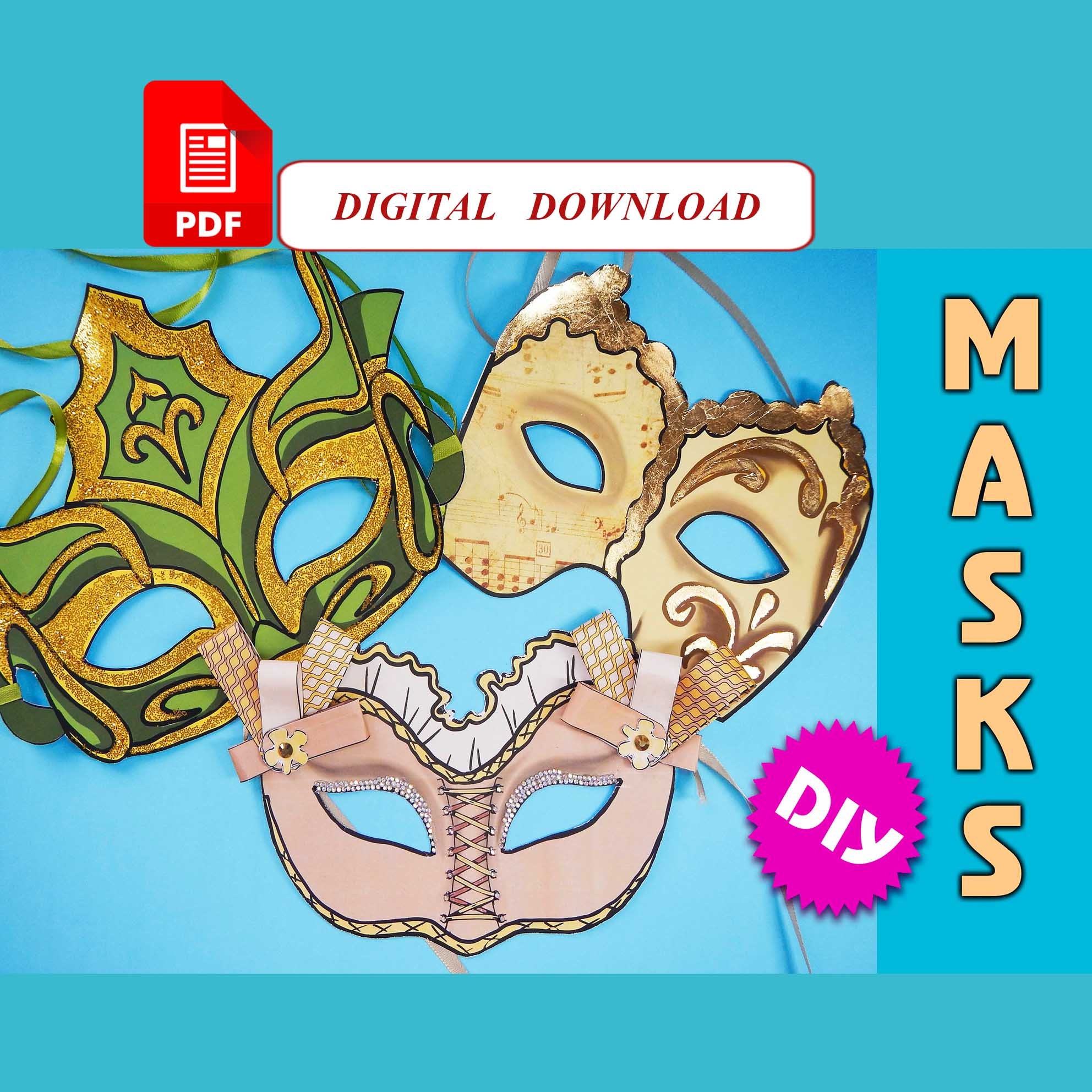 Printable Template DIY. Paper Masks. Masks for Decoration. - Etsy