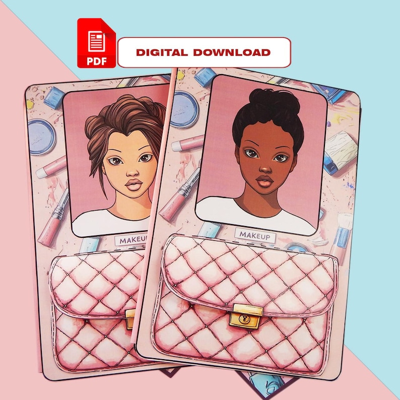 Makeup Paper Doll. Paper Cosmetics Quiet Book. DIY Project. Templates ...