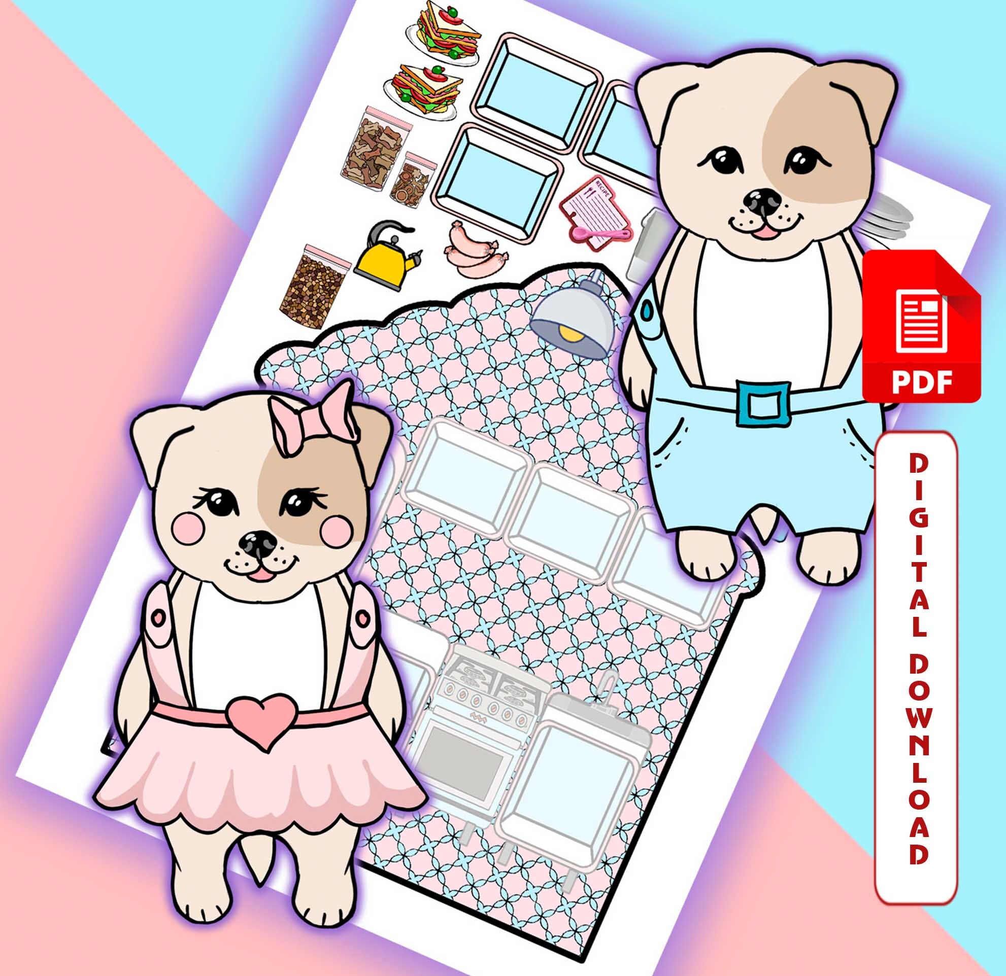 Printable Paper Puppy Quiet Book: DIY Craft Template (PDF Download - Etsy