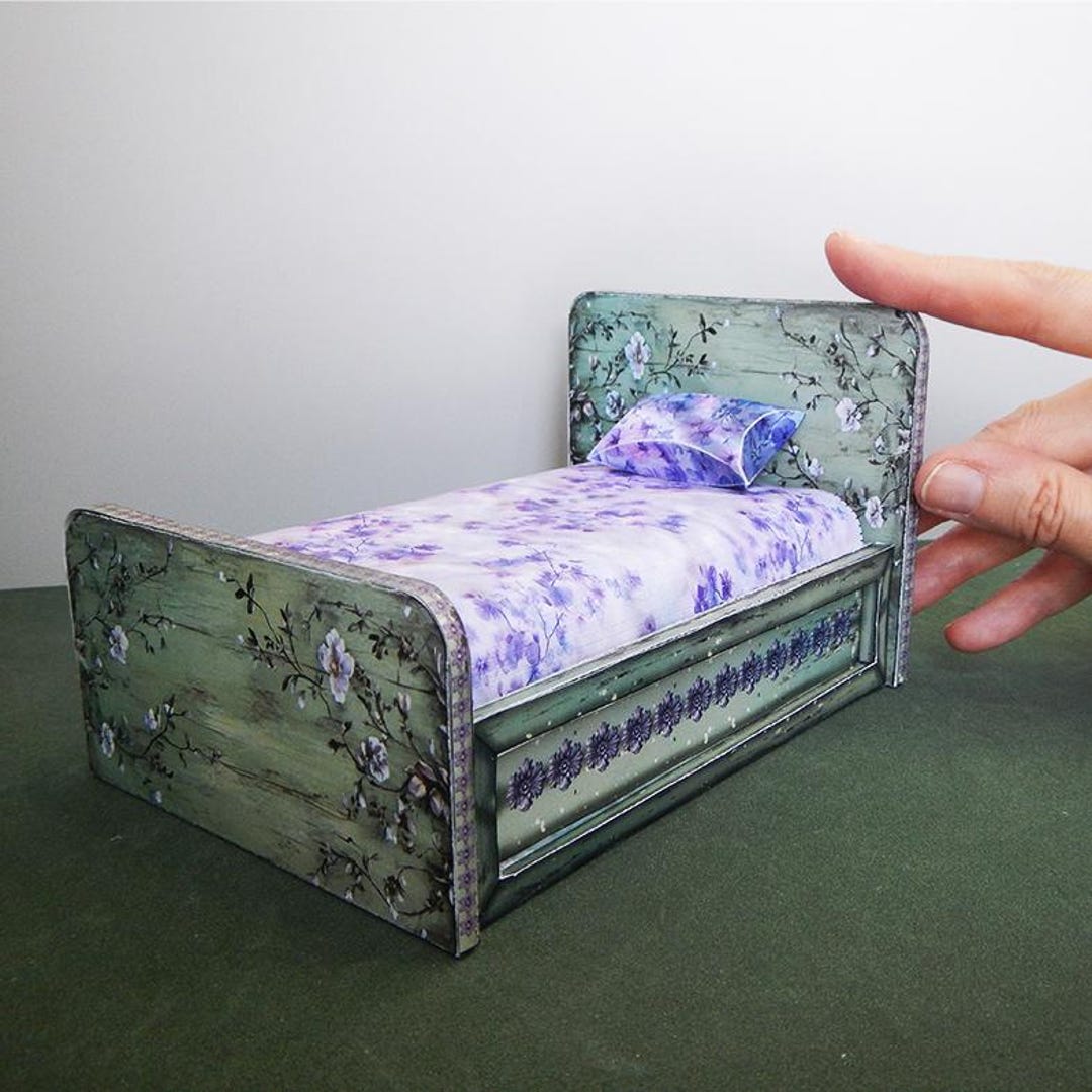 Printable Miniature Dollhouse Bed Template – DIY Paper Furniture - Etsy