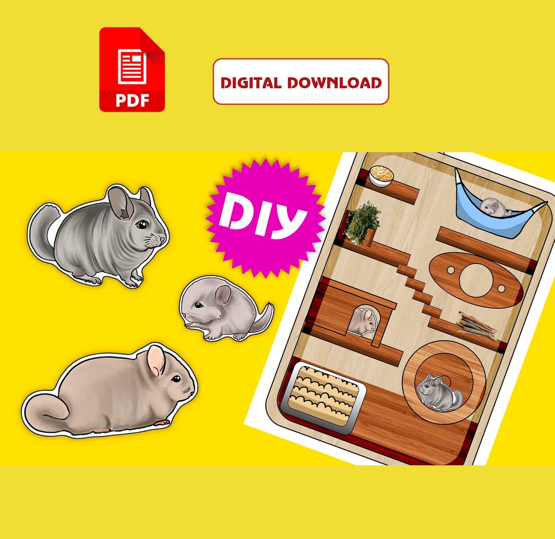 Printable Paper Chinchilla House: DIY Quiet Book (PDF File) - Etsy
