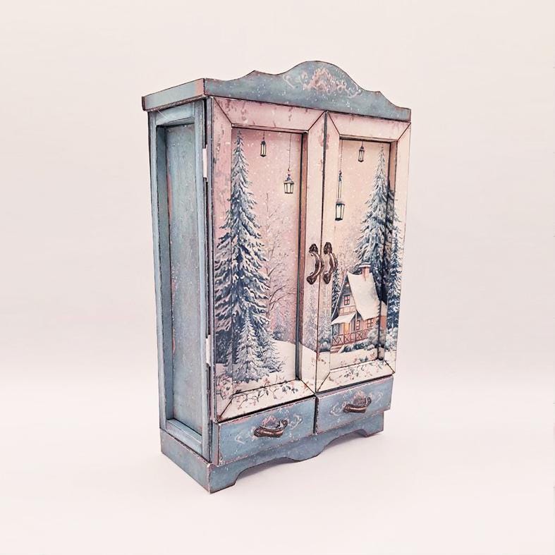 3D Paper Winter Wardrobe | DIY Miniature Furniture Template | Vintage ...