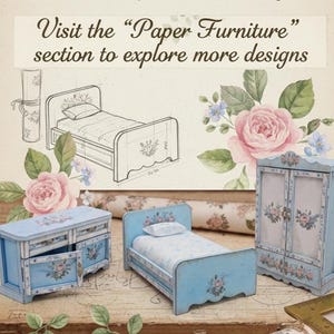 Printable Miniature Bed Template – DIY Paper Furniture for Dollhouses ...
