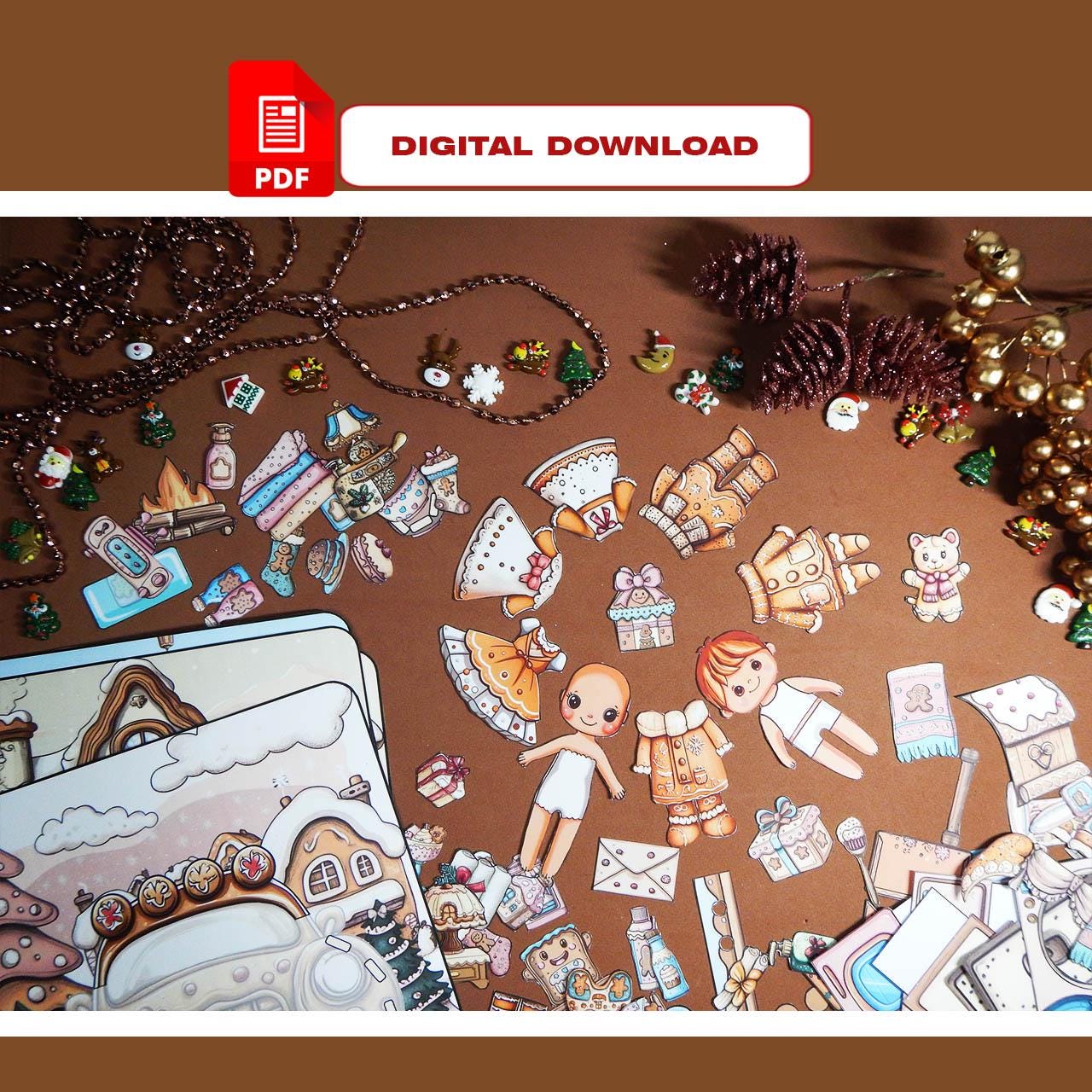 Gingerbread Paper Doll House: Printable Holiday Craft for Kids (digital ...