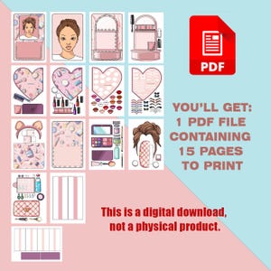 Makeup Paper Doll. Paper Cosmetics Quiet Book. DIY Project. Templates ...