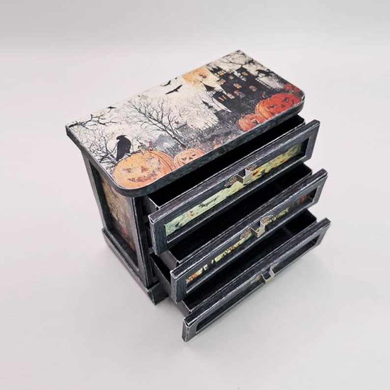 Halloween Miniature Dresser – DIY Paper Furniture Template for ...